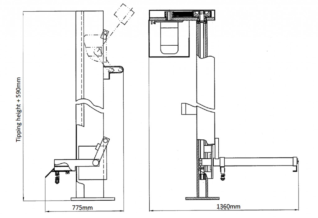 Stainless Steel Column Bin Tipper- EurOver | emoveit